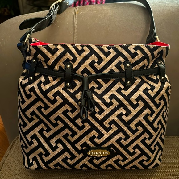 Sparina 449 | Bags | Spartina 449 Brand Natural Linen And Leather Purse | Poshmark